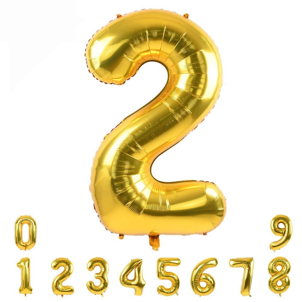 40 Inch Gold Large Numbers Balloon 0-9 Birthday Party Decorations,Foil Mylar Big Number Balloon ...
