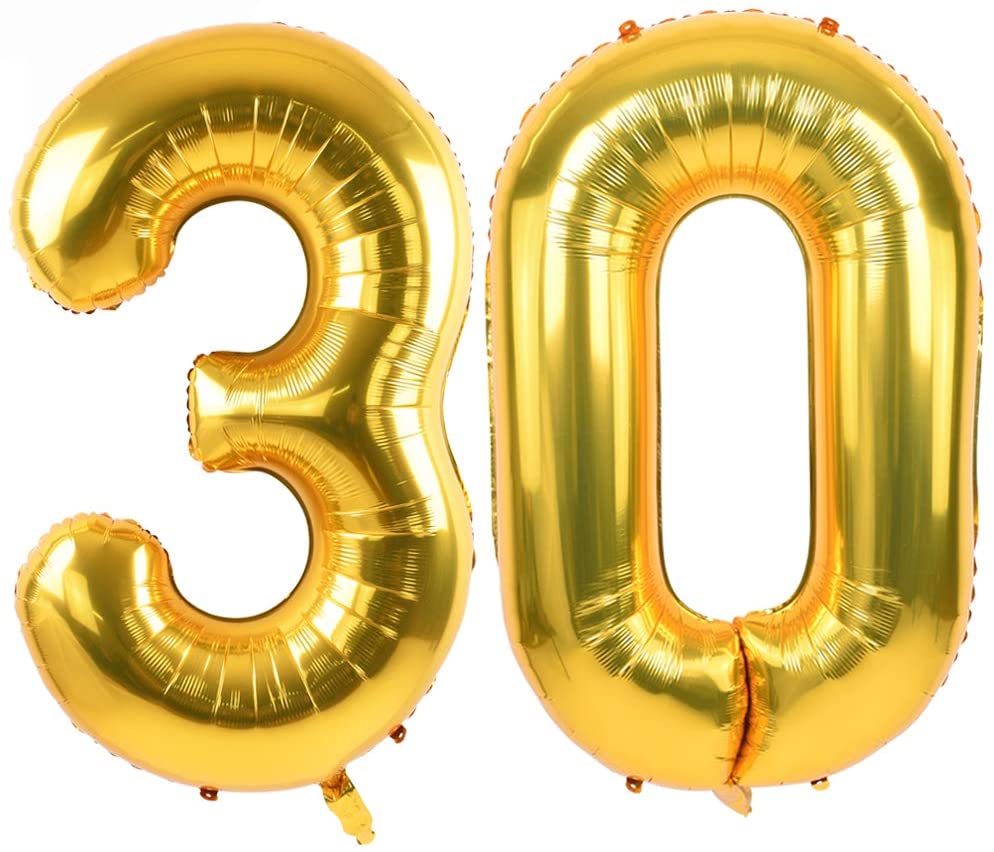 40 Inch Gold Large Numbers Balloon Birthday Party Decorations, Foil ...