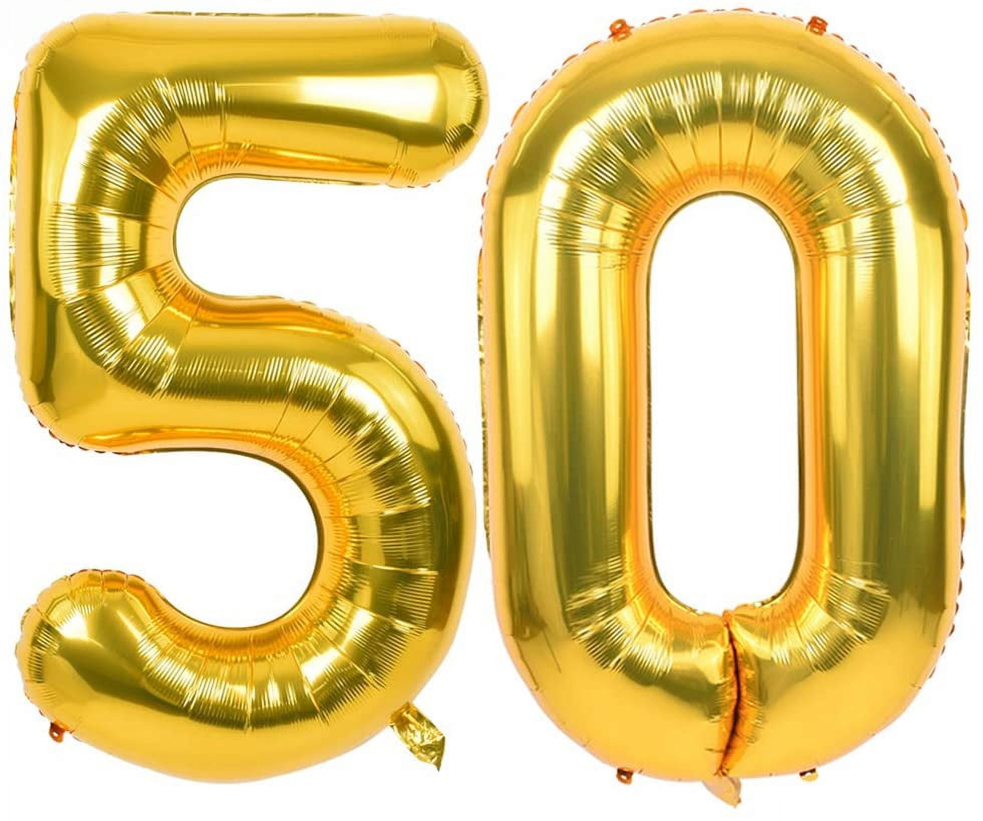 40 Inch Gold Large Numbers Balloon Birthday Party Decorations, Foil ...