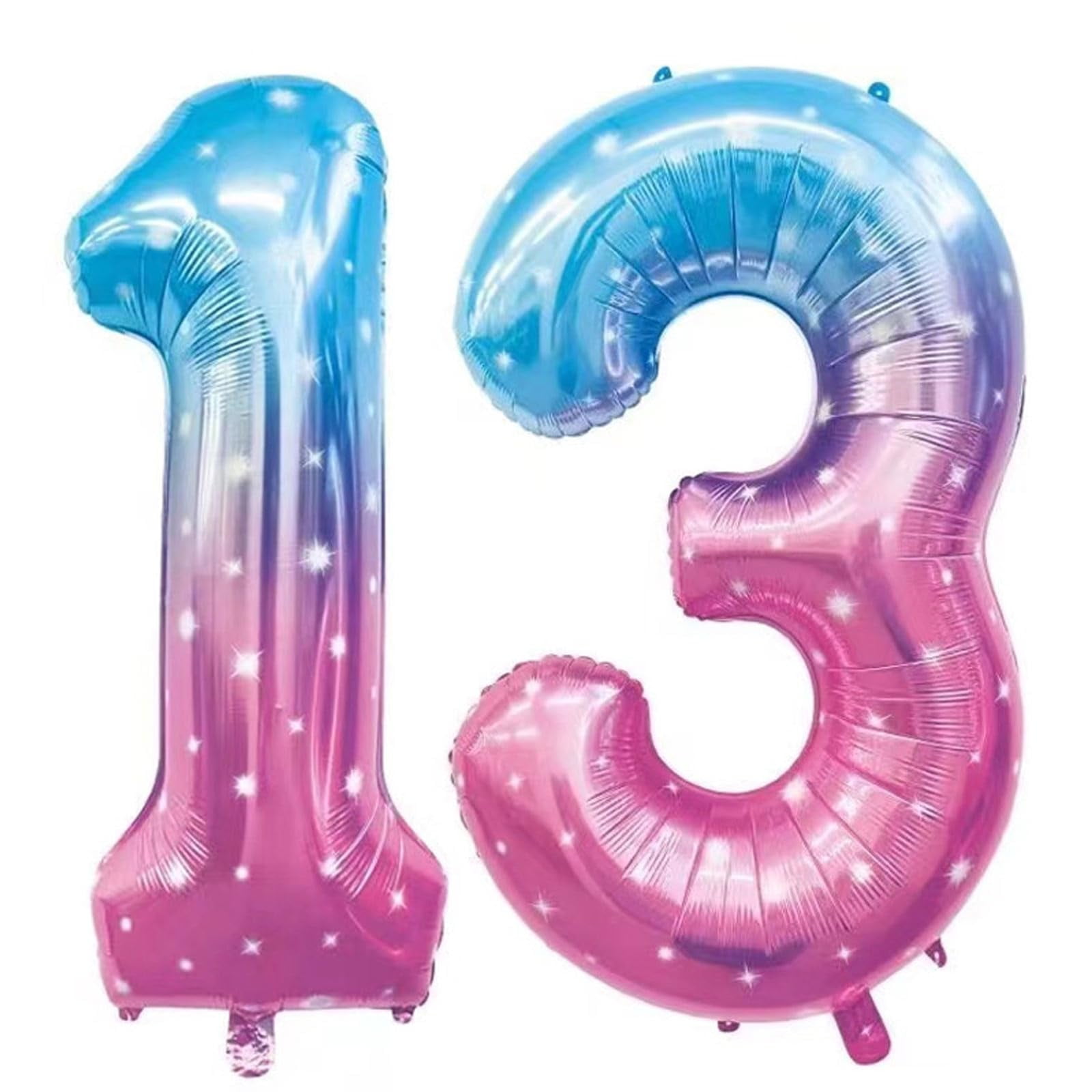40 Inch Gradient Hot STF9 Pink Blue 13 Number Balloons Jumbo Large ...