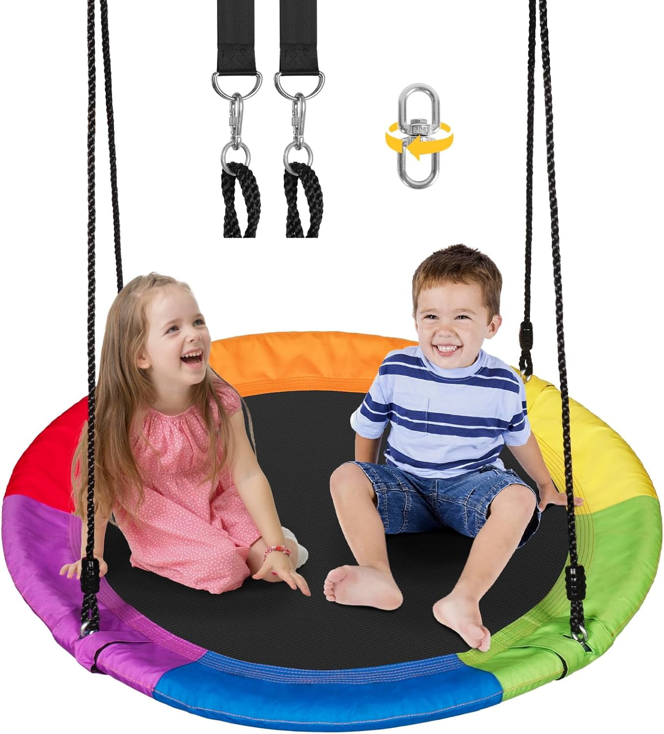40 Inch Heavy Duty Saucer Tree Swing for Kids - 700lb Weight Capacity ...