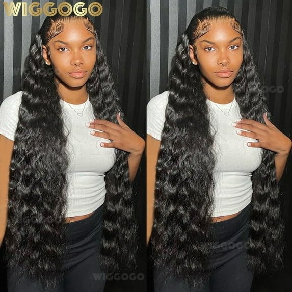 40 Inch Human Hair 13X4 Deep Wave Frontal Wig 13X6 Curly Hd Lace Front ...