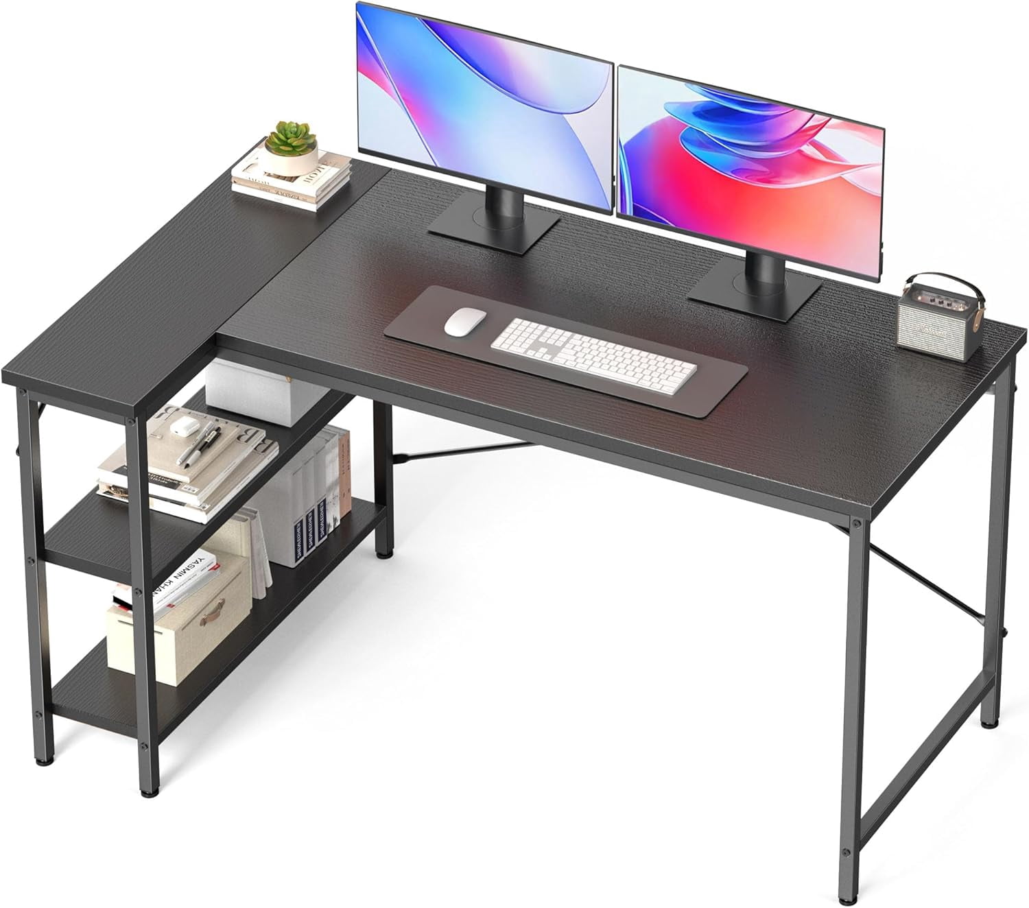 40 Inch L Shaped Desk Corner Computer Gaming Desks Home Office PC Table ...