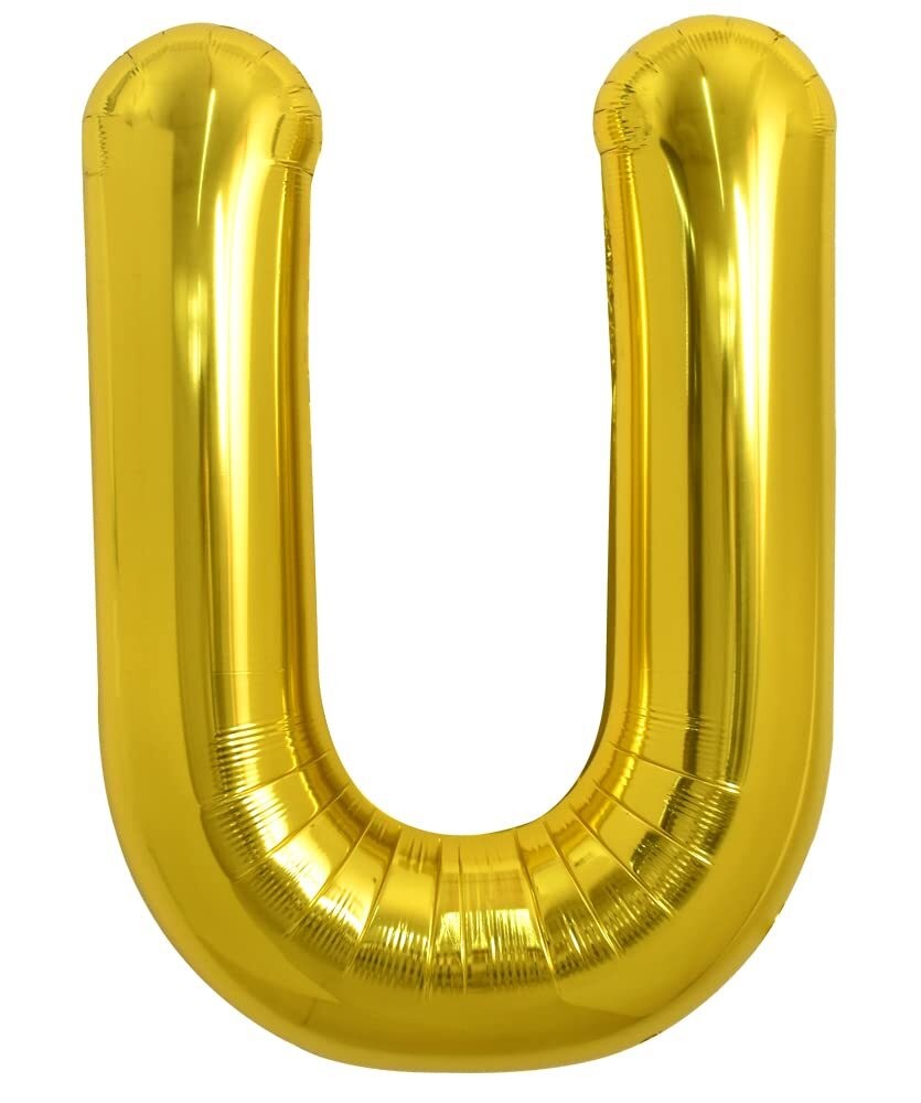 40 Inch Large Gold Letter U Balloons, Foil Mylar Big Balloons for ...