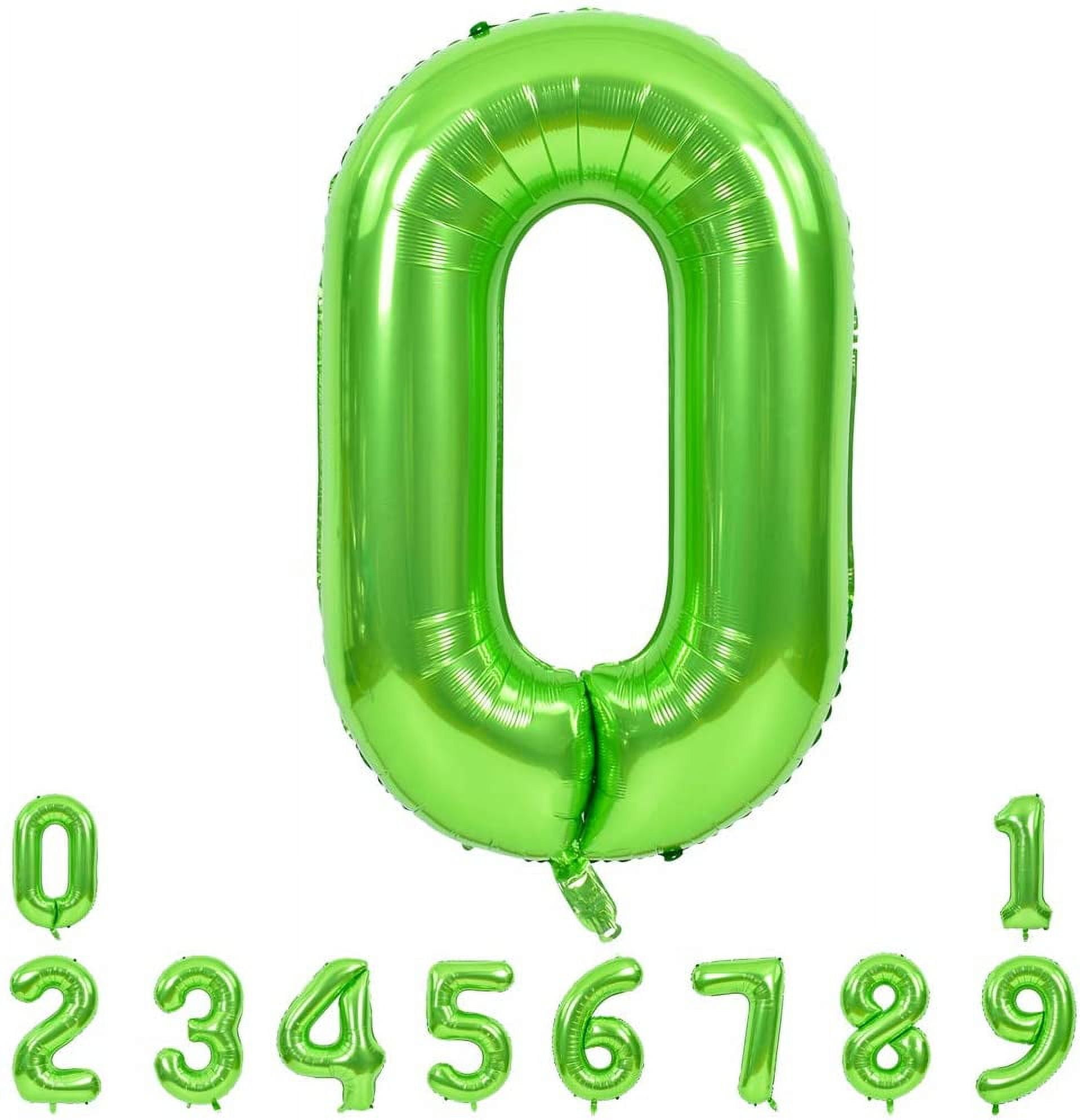 40 Inch Large Green Numbers Balloons 0-9, Number 0 Digital 0 Helium ...