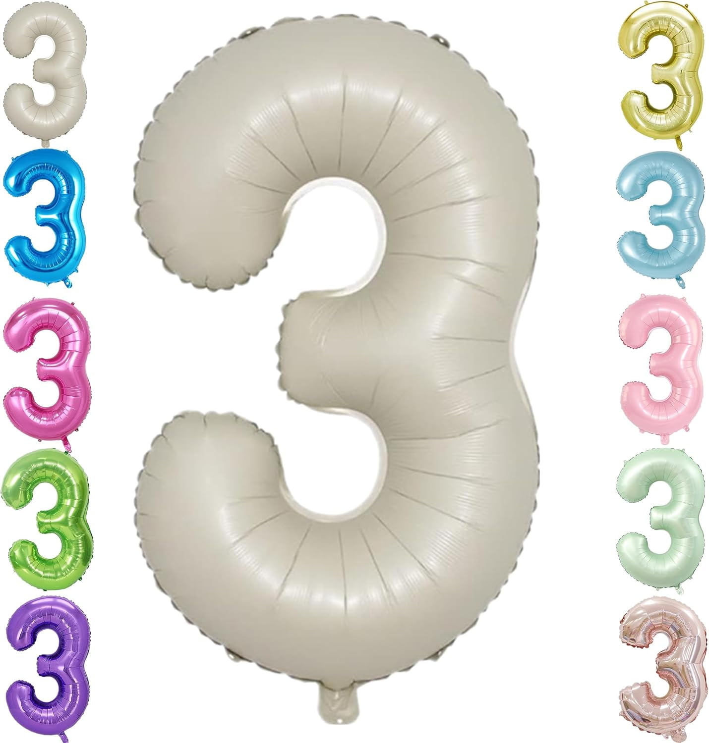40 Inch Large Numbers 3 Balloon Birthday Party Decoration Jumbo Mylar ...