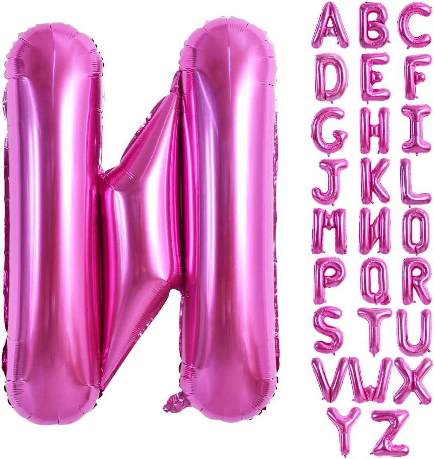 40 Inch Large Rose Red Letter N Balloons Giant Hot Pink Alphabet Letter Balloons,Foil Mylar Big ...