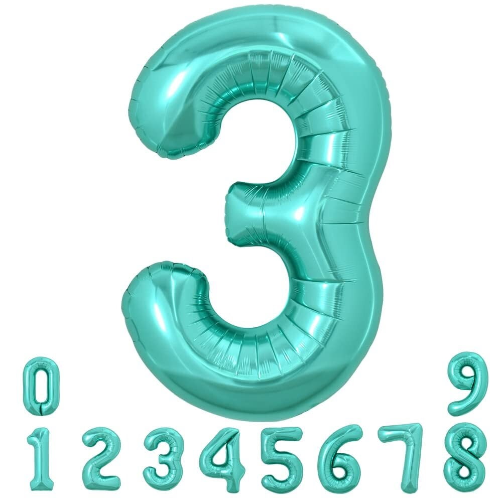 40 Inch Large Teal Blue Number 12 Balloons Giant Digital 12 or 21 ...