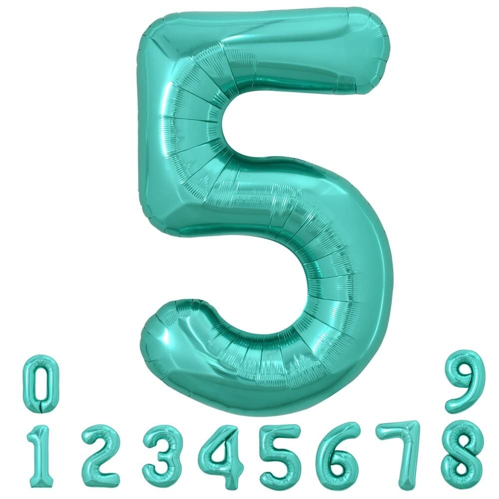 40 Inch Large Teal Blue Number 12 Balloons Giant Digital 12 or 21 ...