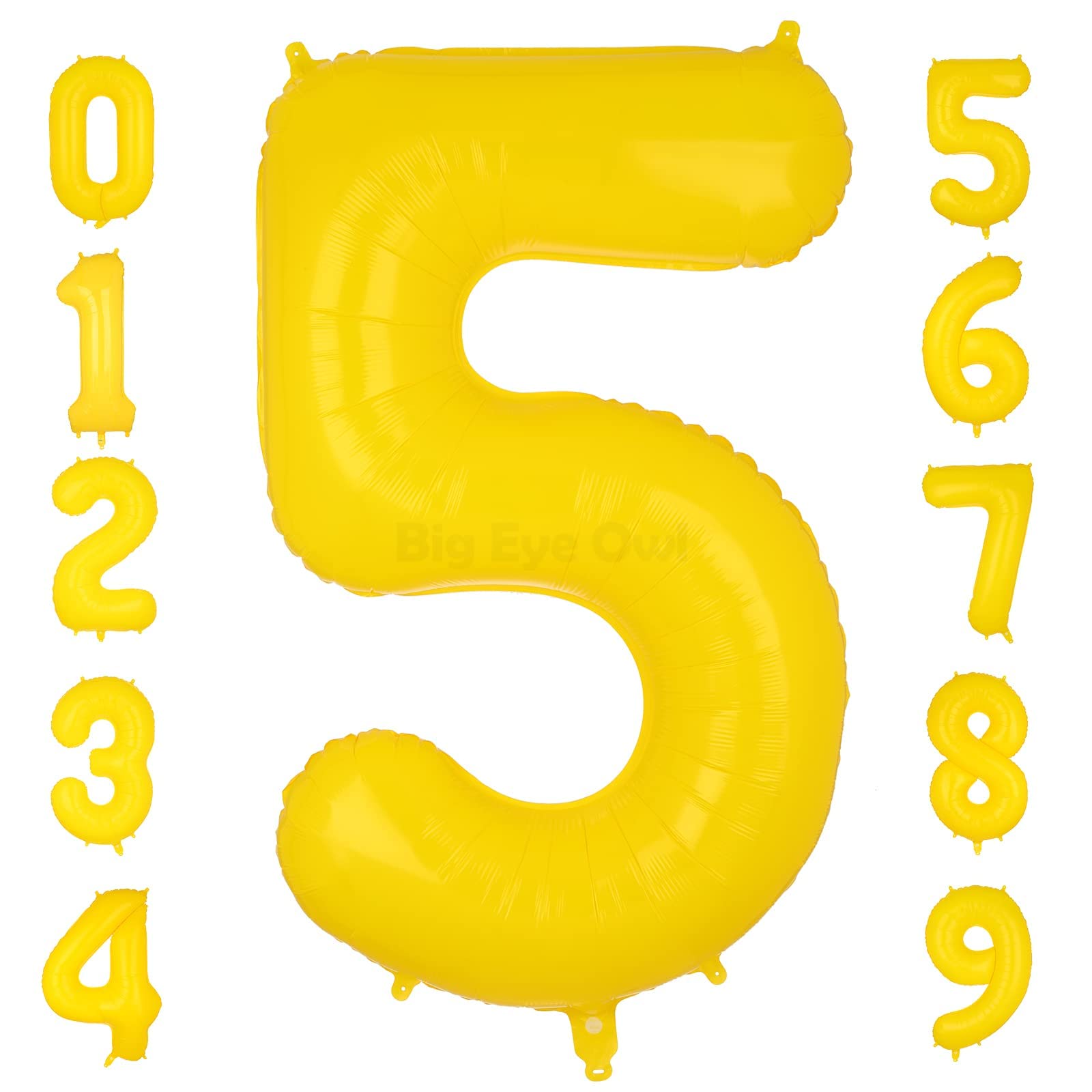 40 Inch Large Yellow IFF17 Number 5 Foil Balloons Helium Big Mylar 5th ...