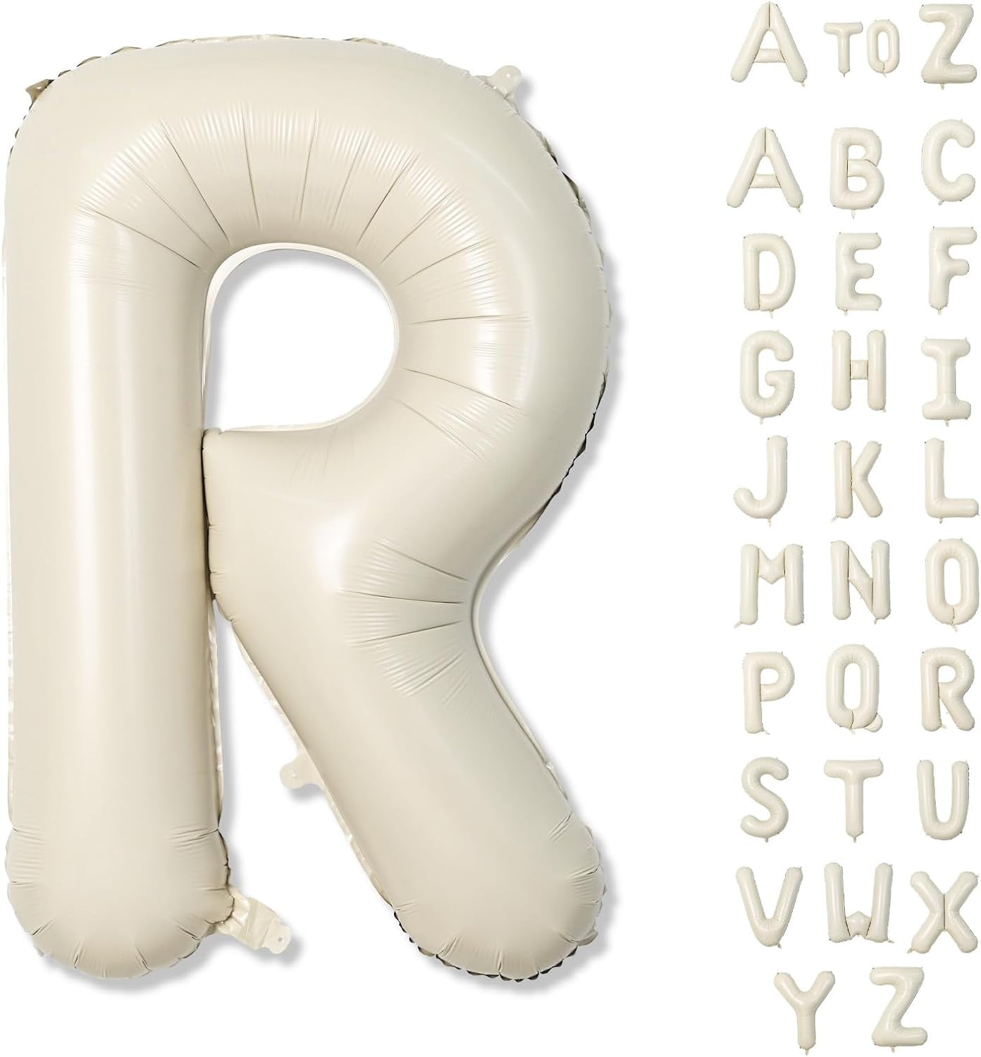 40 Inch Letter Balloons Cream, Big Alphabet R Foil Word Balloons Beige ...