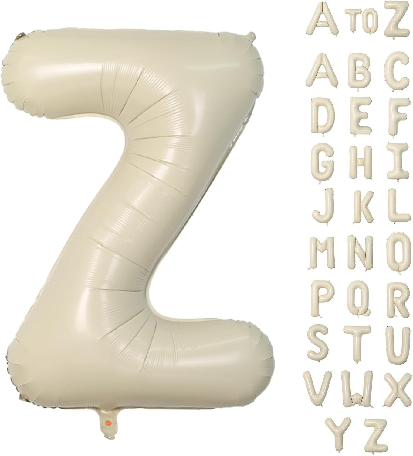 40 Inch Letter Z Balloons, Giant Cream Z Foil Balloon, Big Single ...