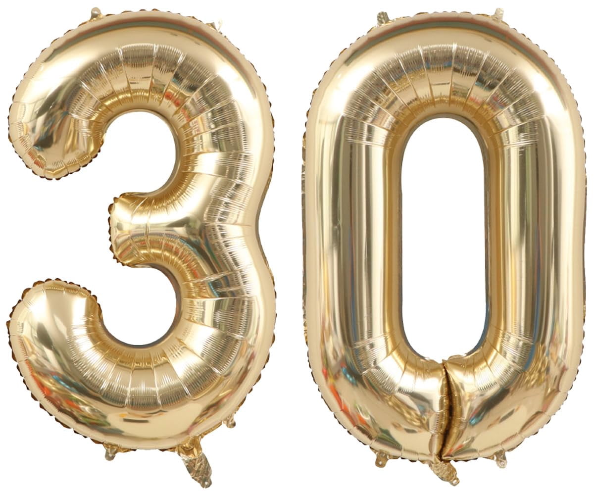 40 Inch Light MMF7 30 Number Balloons White Giant 30 Foil Mylar Helium ...
