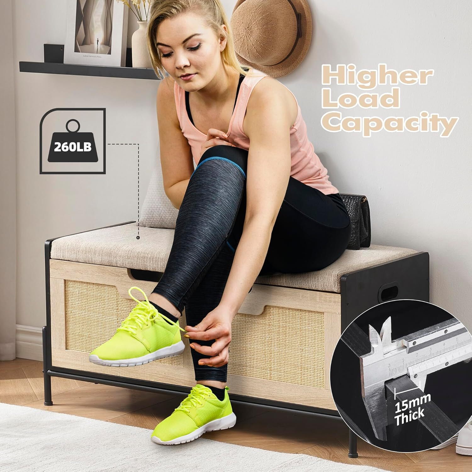 40 Inch Multifunctional Storage Coffee Table Entryway Bench with ...