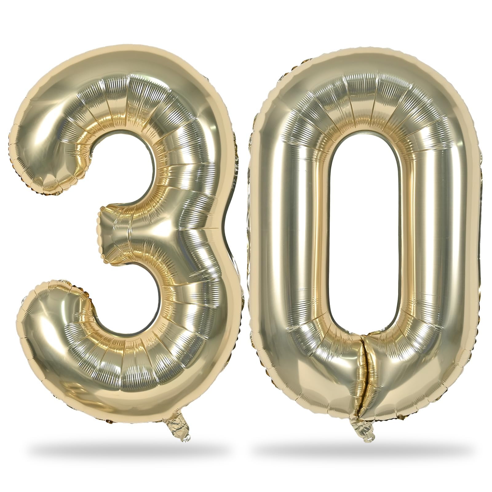 40 Inch Number 30 Foil Balloons, Light Gold 3 & 0 for Women Men 30th ...