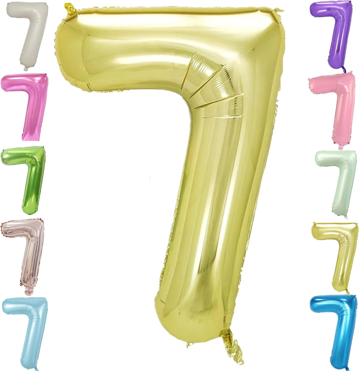 40 Inch Number Balloon 7Digital Party Balloon Number7 Self-Sealing Foil ...