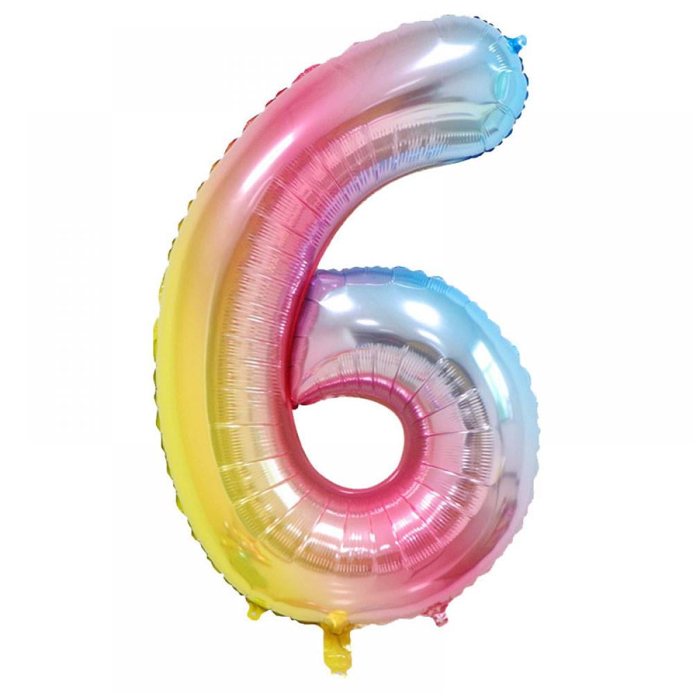 40 Inch Numbers Balloon Rainbow Gradient Balloons Birthday Helium Foil ...