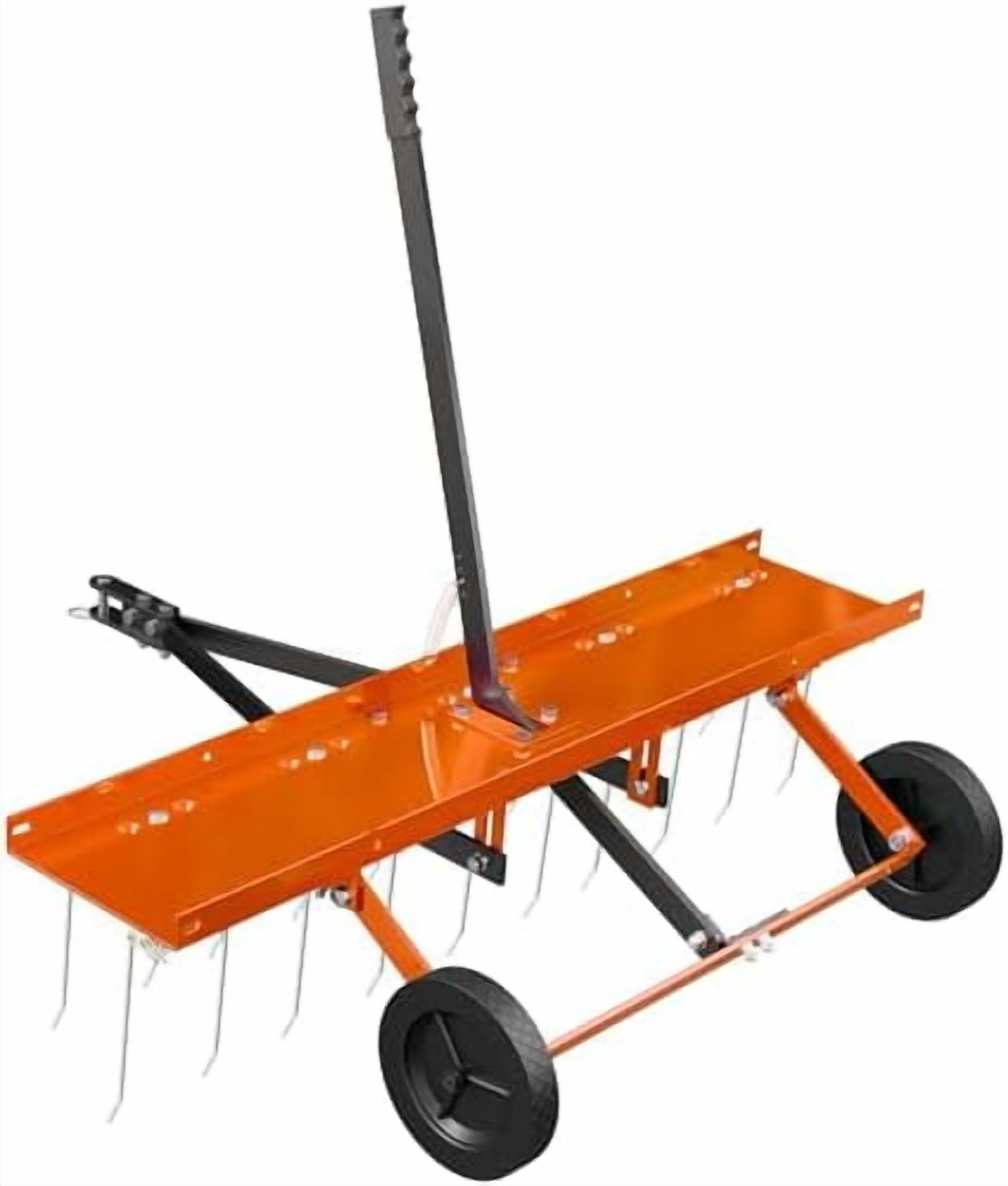 40 Inch Orange Tow-Behind Dethatcher with 20 Spring Steel Tines, Pull ...