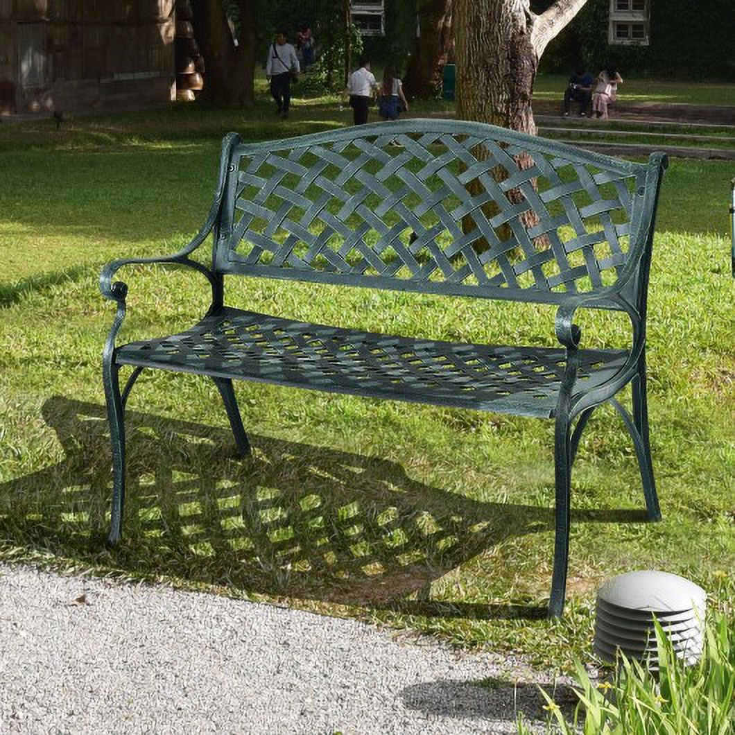 40 Inch Outdoor Aluminum Antique Garden Patio Bench - Walmart.com