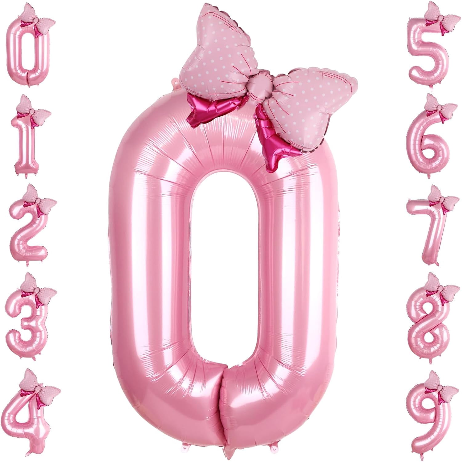 40 Inch Pink Number 1 Balloon With Mini Bow Tie For Girl's Birthday ...