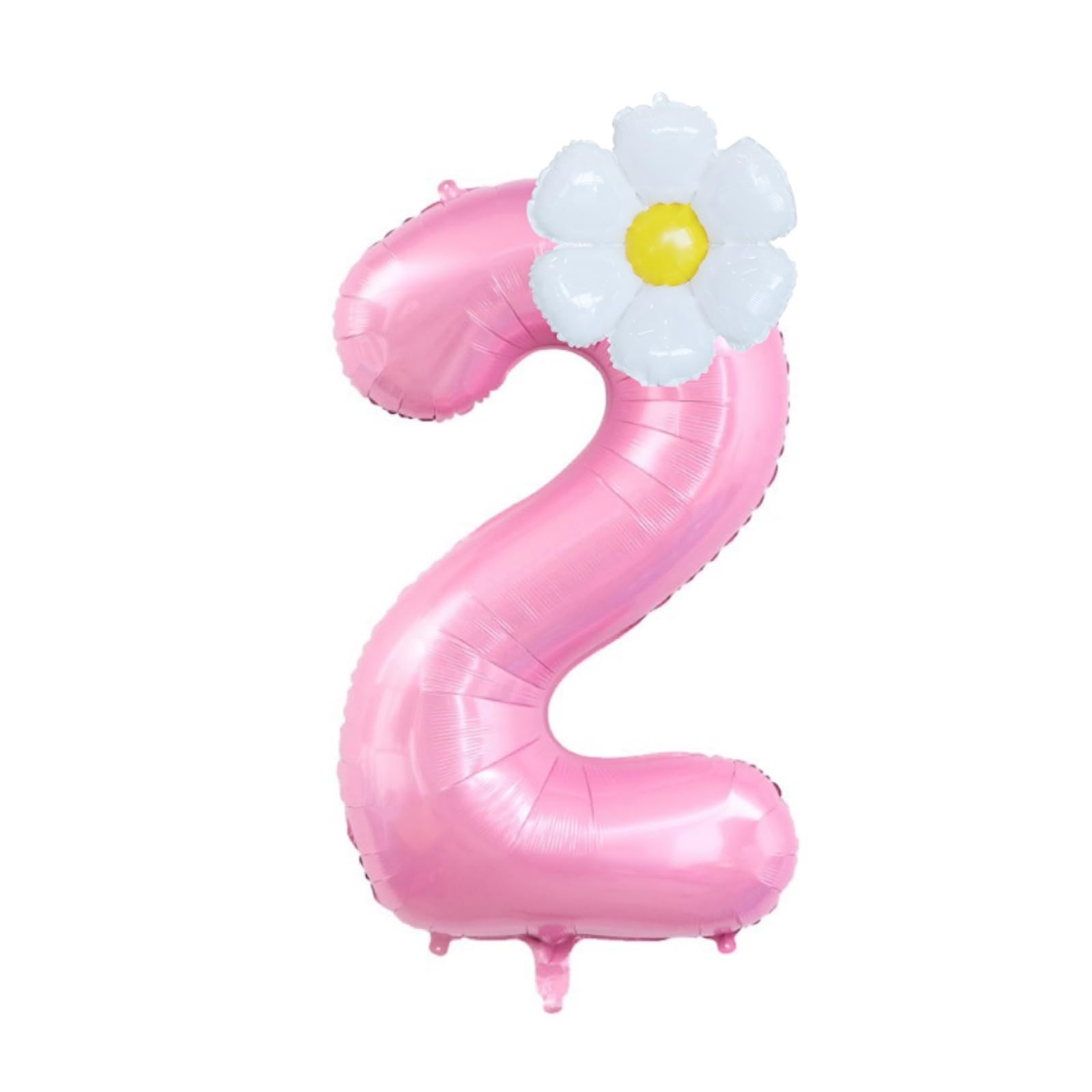 40-Inch Pink Number 2 Balloons With Daisy Balloons, 2nd Birthday ...