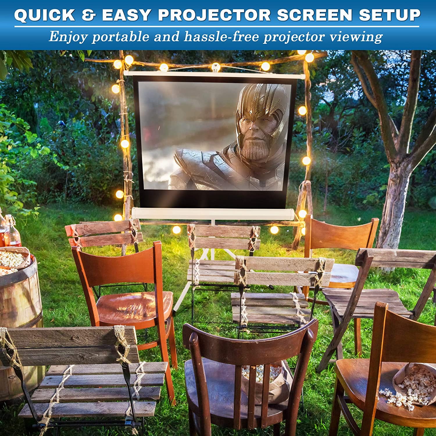 40-Inch Portable Projector Screen with Tripod Stand - Lightweight and ...