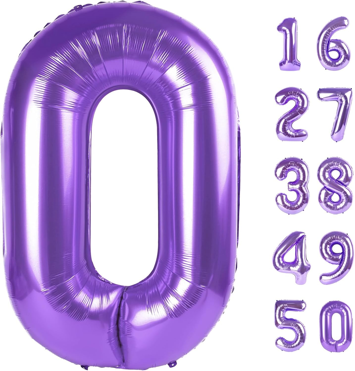 40 Inch Purple Number 0 Balloon Giant Large Nmuber 0 10 20 Foil Balloon ...