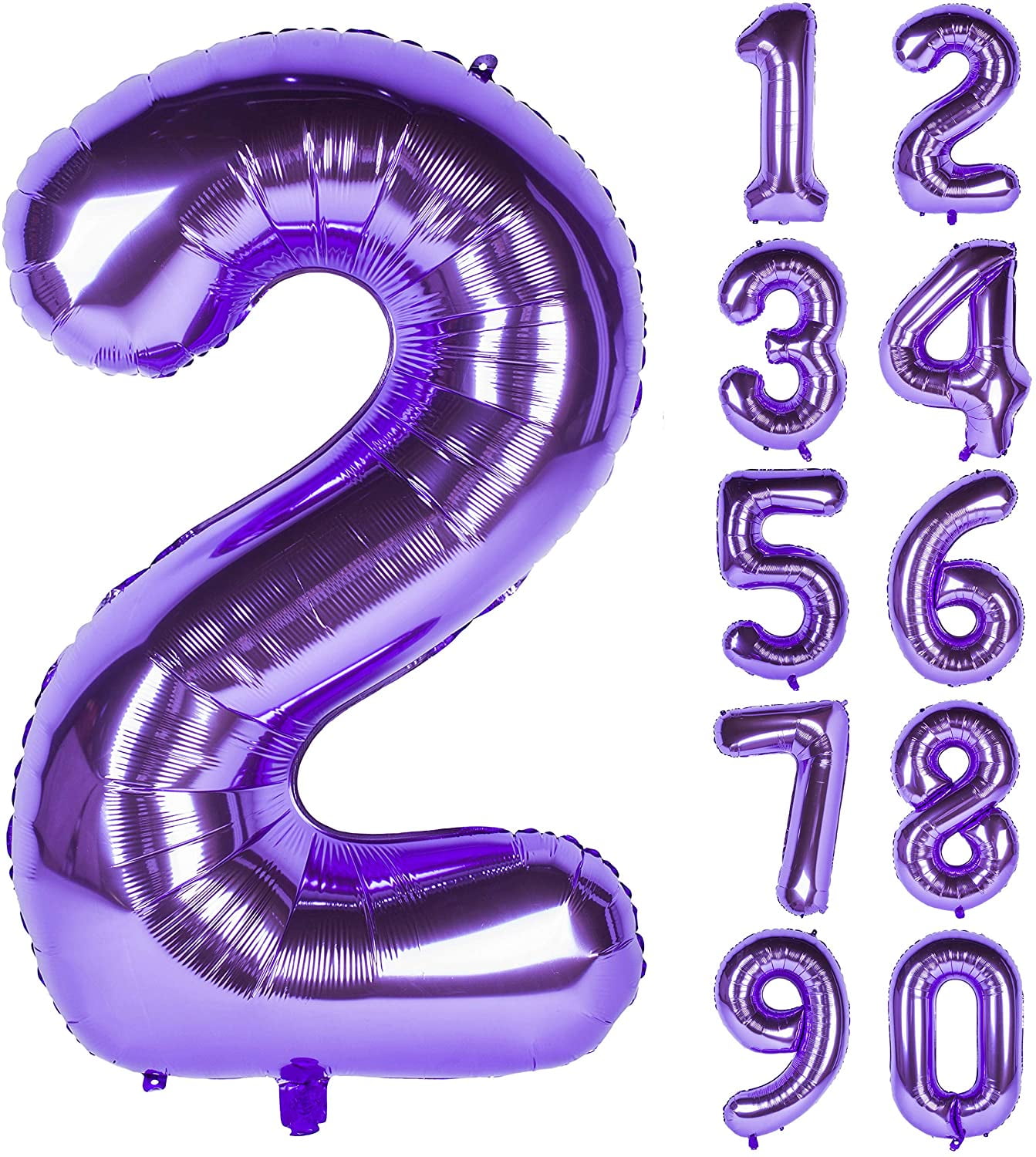 40 Inch Purple Number 2 Helium Foil Balloon - Mermaid & Baby Shark ...