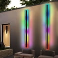 40-Inch RGB Modern Outdoor Long Wall Strip Light — Rectangular Black ...