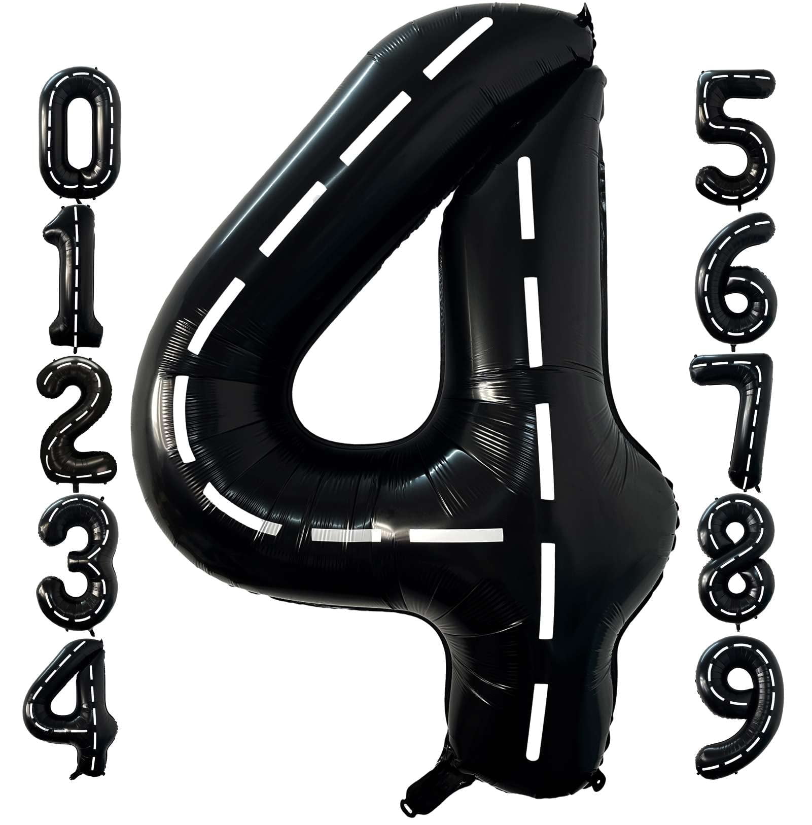 40 Inch Race Car Black Number KKS1 4 Balloon Size Jumbo Digit Foil ...