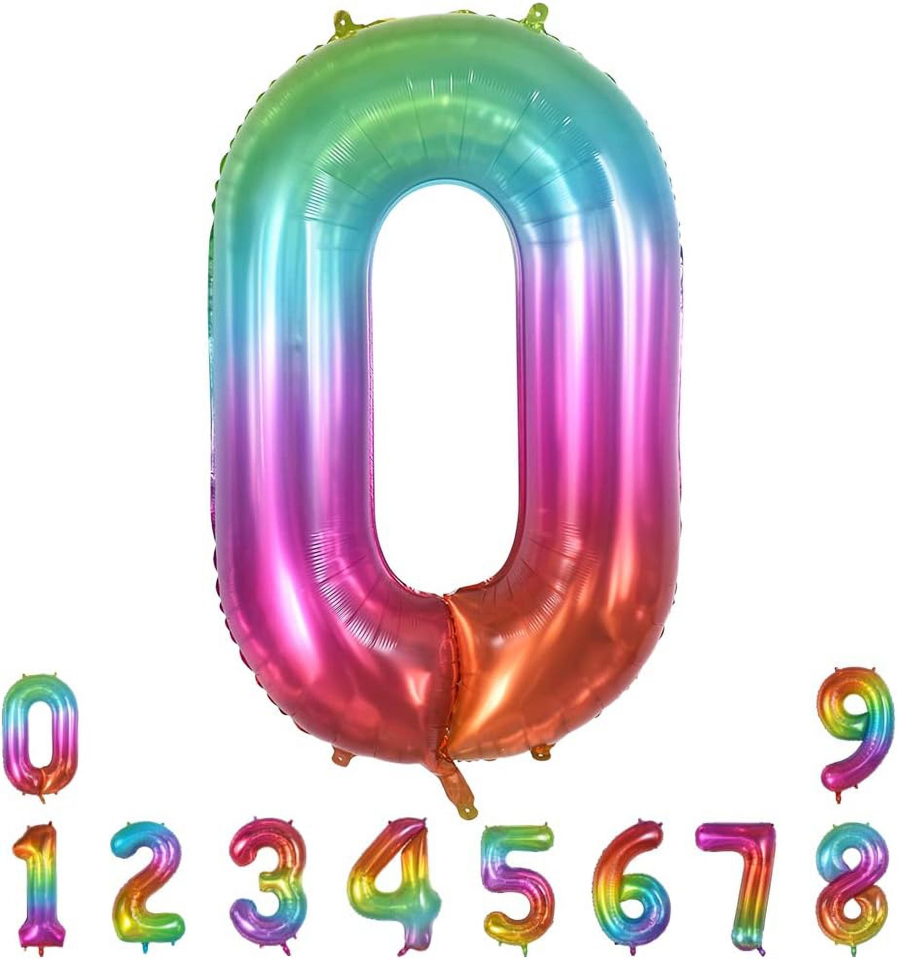 40 Inch Rainbow Jelly Large Numbers Balloon 0-9 Birthday Party ...