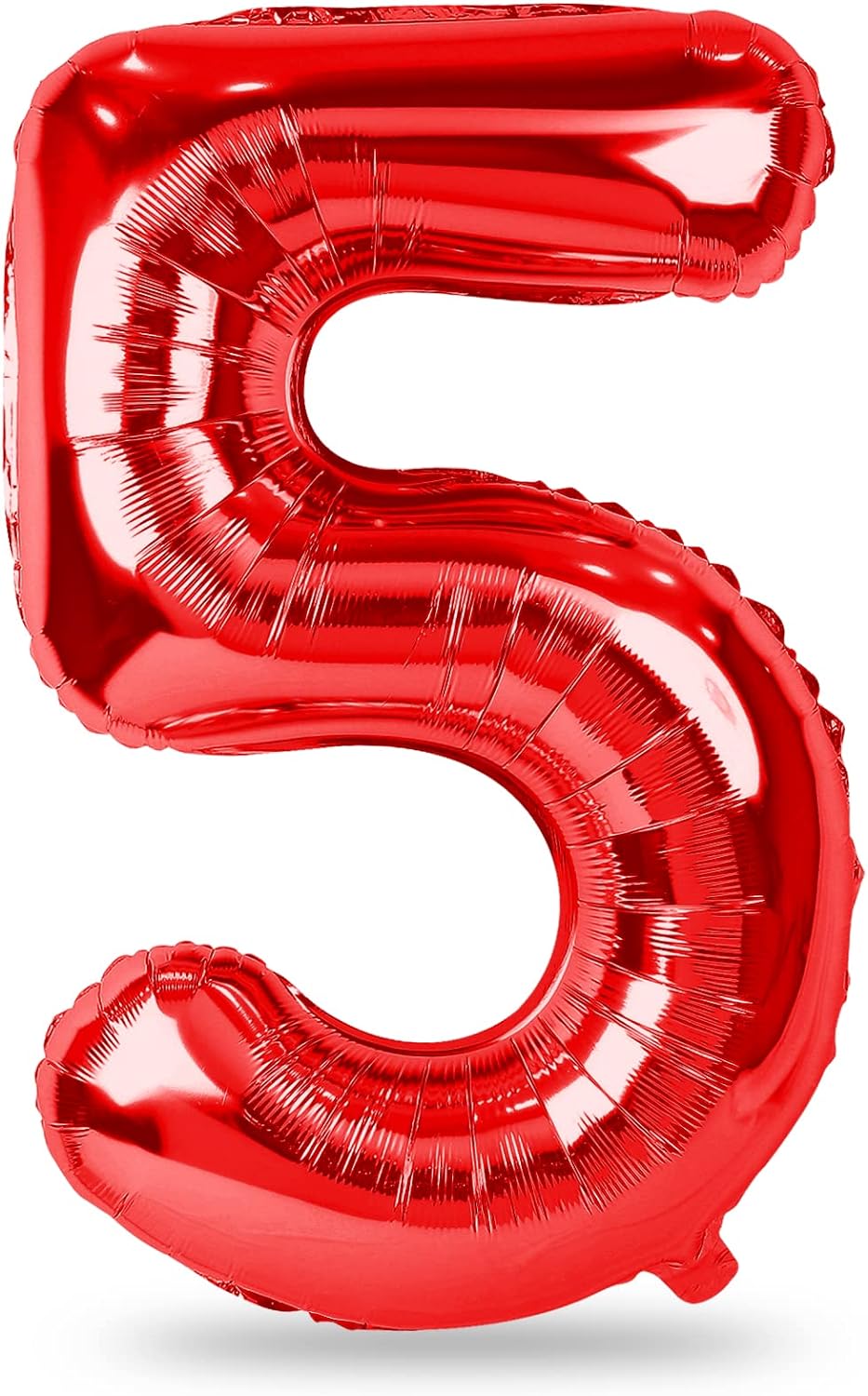 40 Inch Red Large Numbers Balloons 0-9, Self Inflating Foil Number 5 ...
