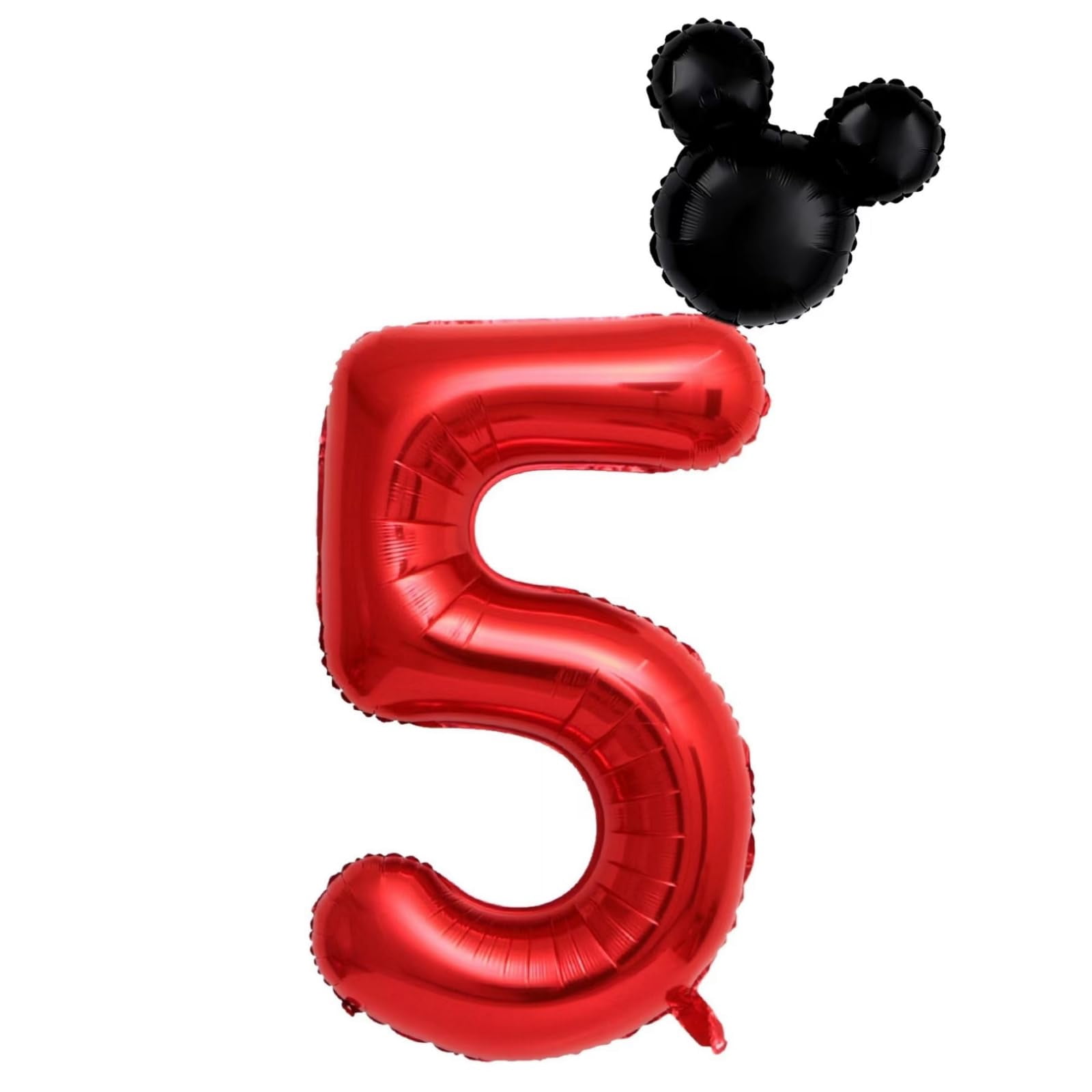 40 Inch Red Number 5 Balloons MTN1 With Mini Mouse Head Balloon, 5th ...