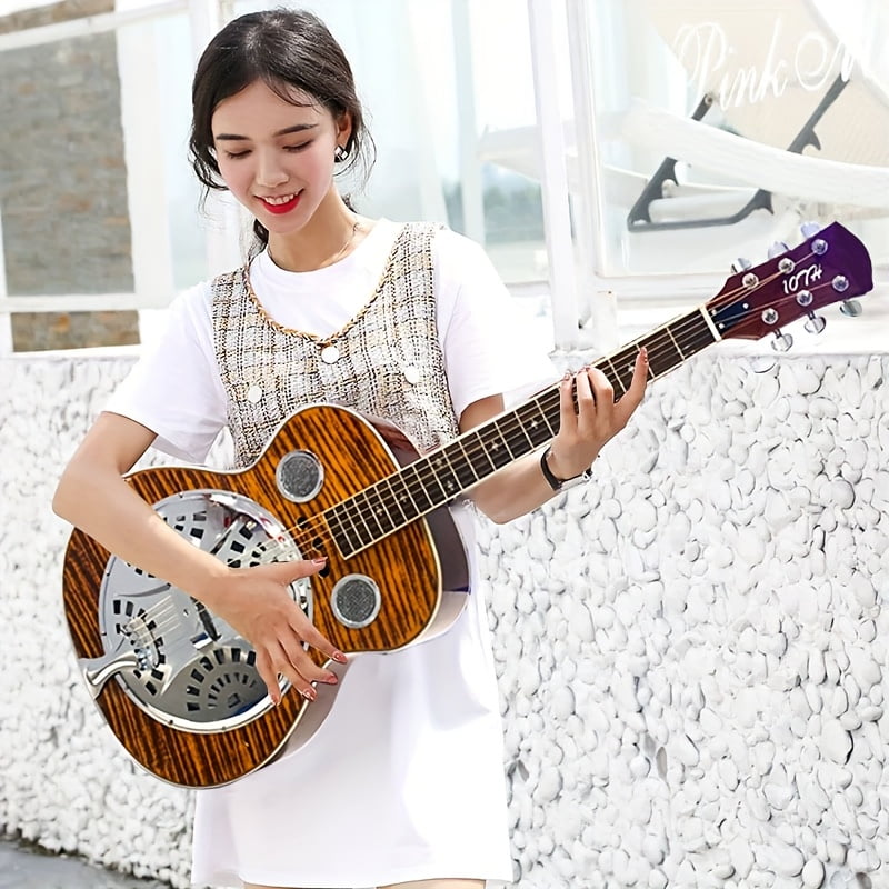 40 Inch Resonator Guitar | Single Metal Resonator | Spruce Top Sapele ...