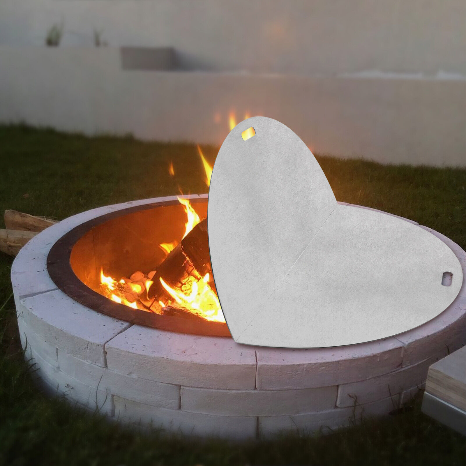 40 Inch Round Burner Pan Cover Steel Plated Fire Pit Cover Snuffer Lid ...