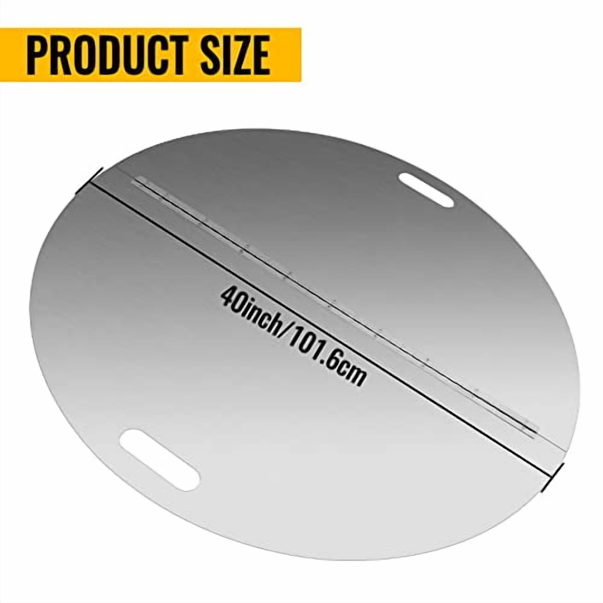 40 Inch Round Fire Pit Lid, 304 Stainless Steel Foldable Fire Pit Ring Snuff Cover, Fire Pit ...