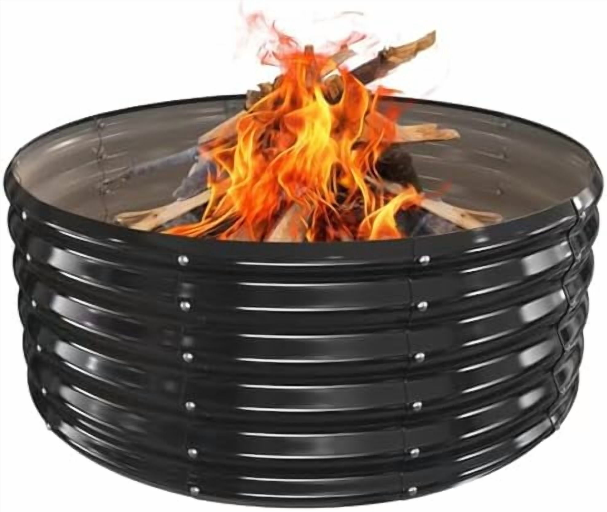 40 Inch Round Galvanized Fire Pit Ring/Fire Ring - Foldable and Perfect ...