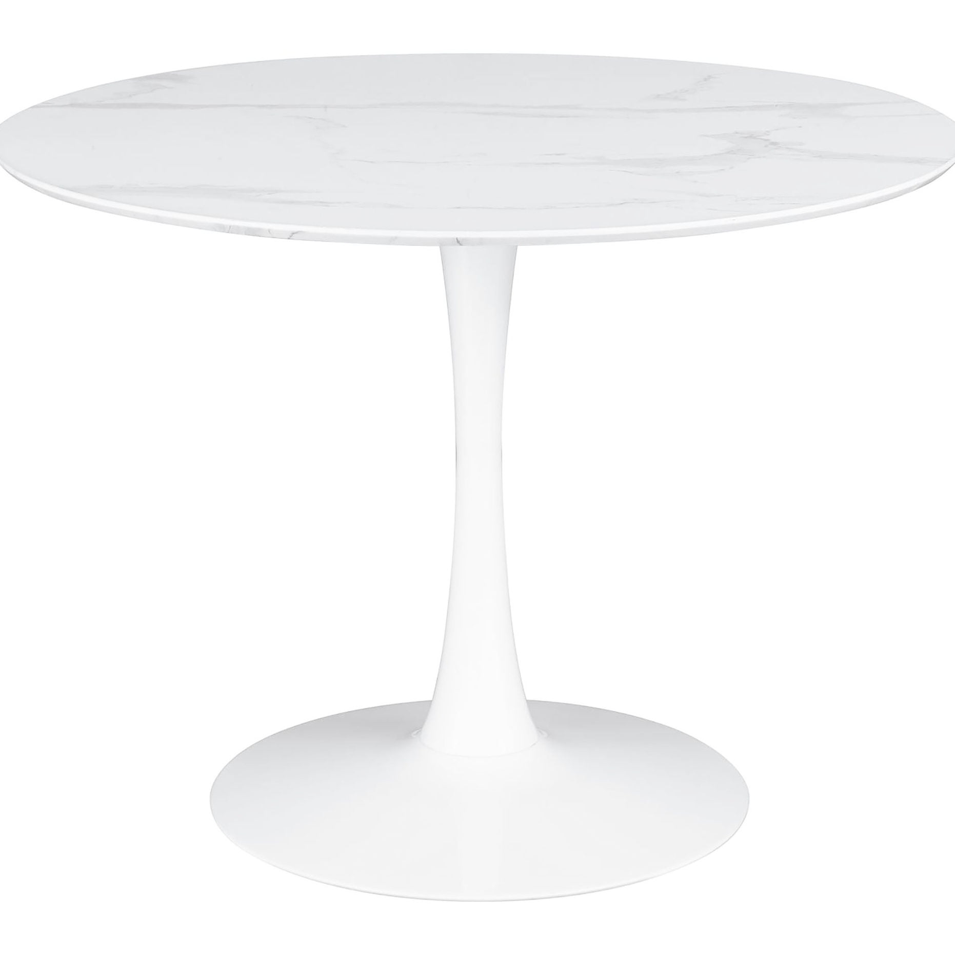 40-Inch Round White Dining Table with Pedestal Base | Modern Design ...