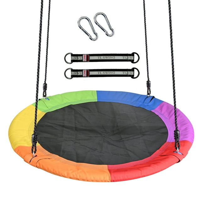 Celawork 40'' Saucer Tree Swing - 660lb, Waterproof, Adjustable Ropes ...