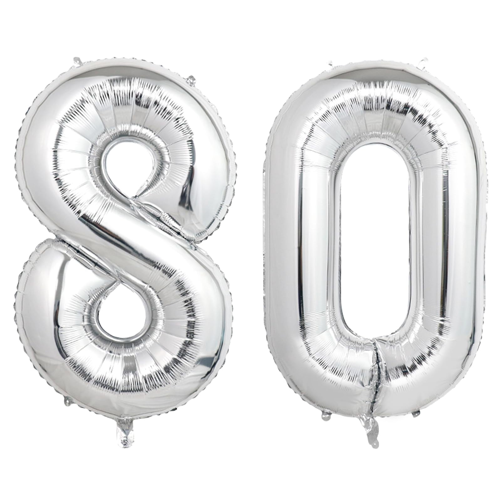 40 Inch Silver 80 Number Balloons, Giant Jumbo Helium Mylar Foil Silver ...