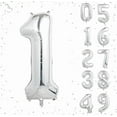 40 Inch Silver Number 1 Foil Balloon – Large Helium or Air Fill Mylar ...