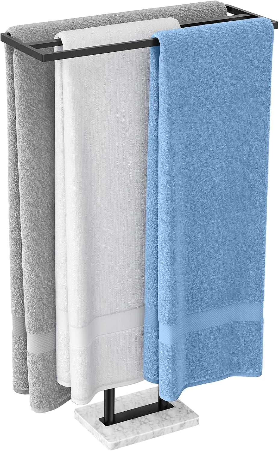 40 Inch Standing Towel Rack, 3 Tier Towel Holder Stand with Weighted ...