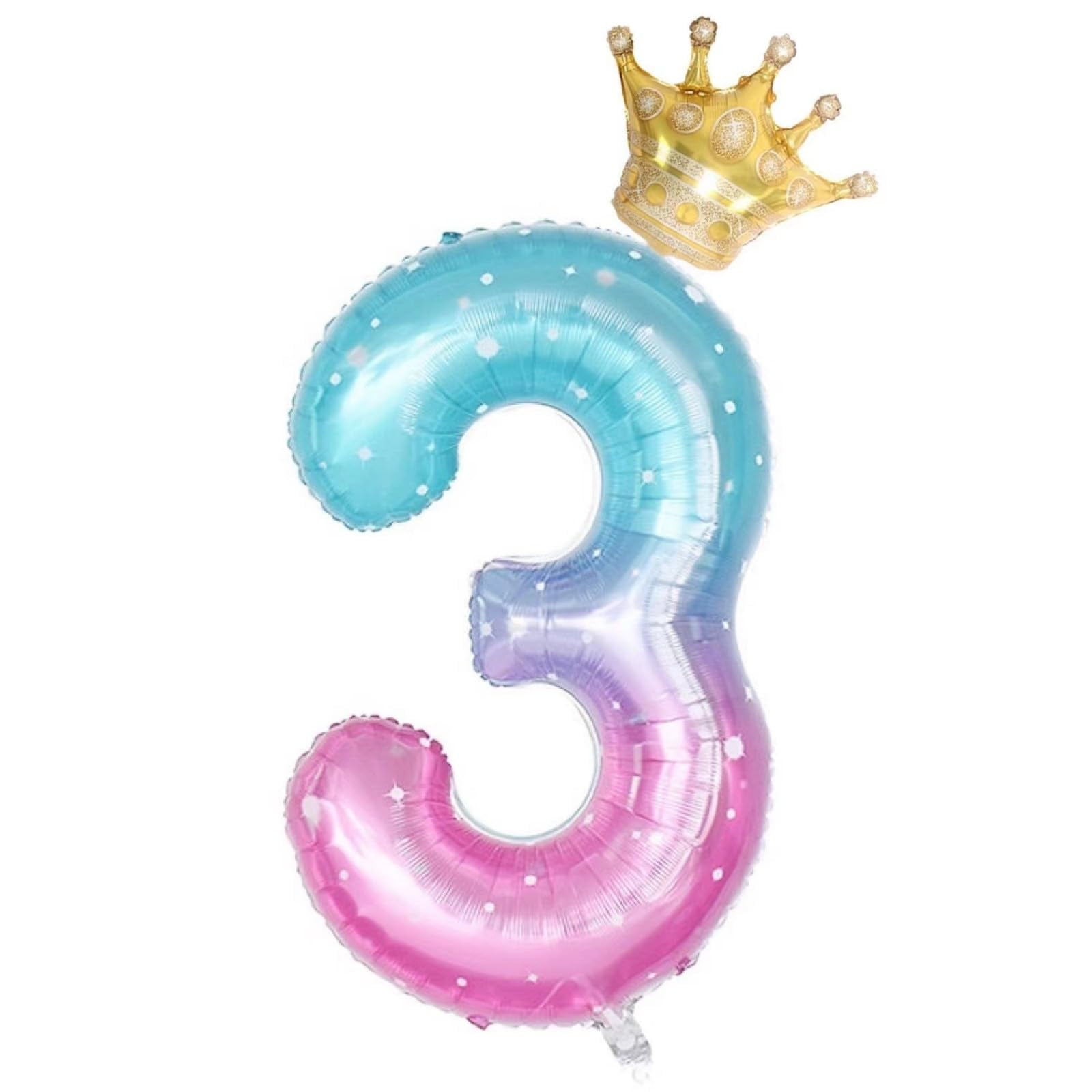 40 Inch Starry Sky Gradient Number 3 Balloons for 3rd Birthday Party ...