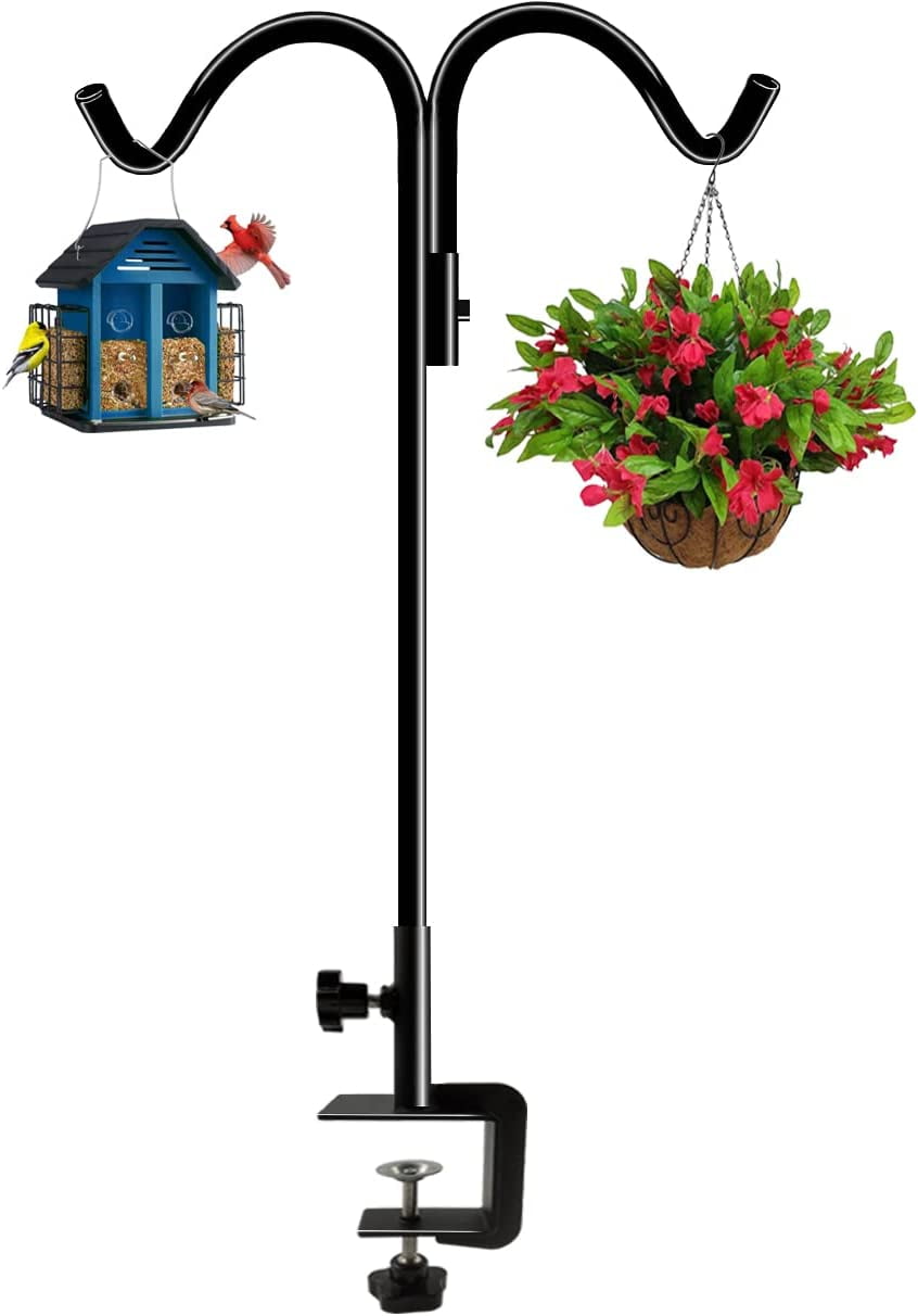 40 Inch Tall Double Deck Hook for Railing, Adjustable Outdoor Shepherds ...