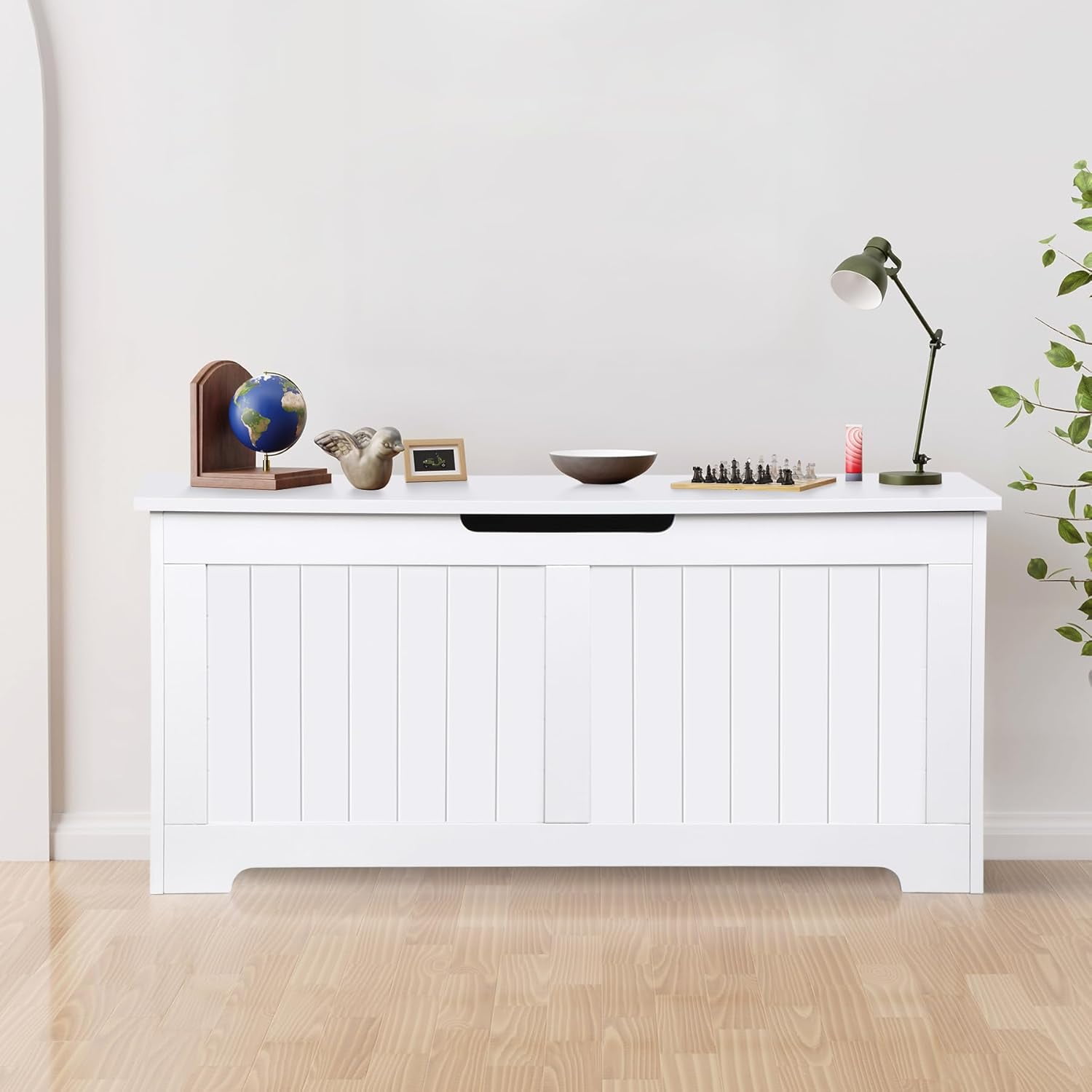 40 Inch Wooden Storage Chest, Storage Trunk w/2 Safety Hinges, Storage ...