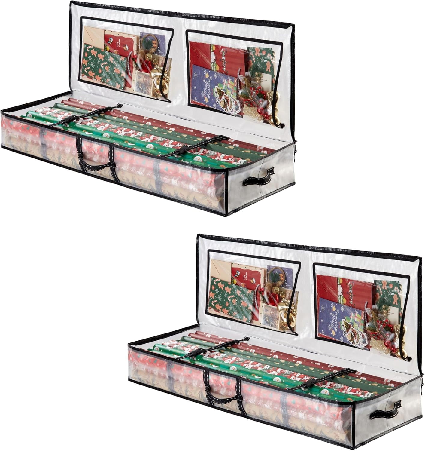 40 Inches Long Fits 24 Rolls (2 Pack) , Underbed Storage Container with ...