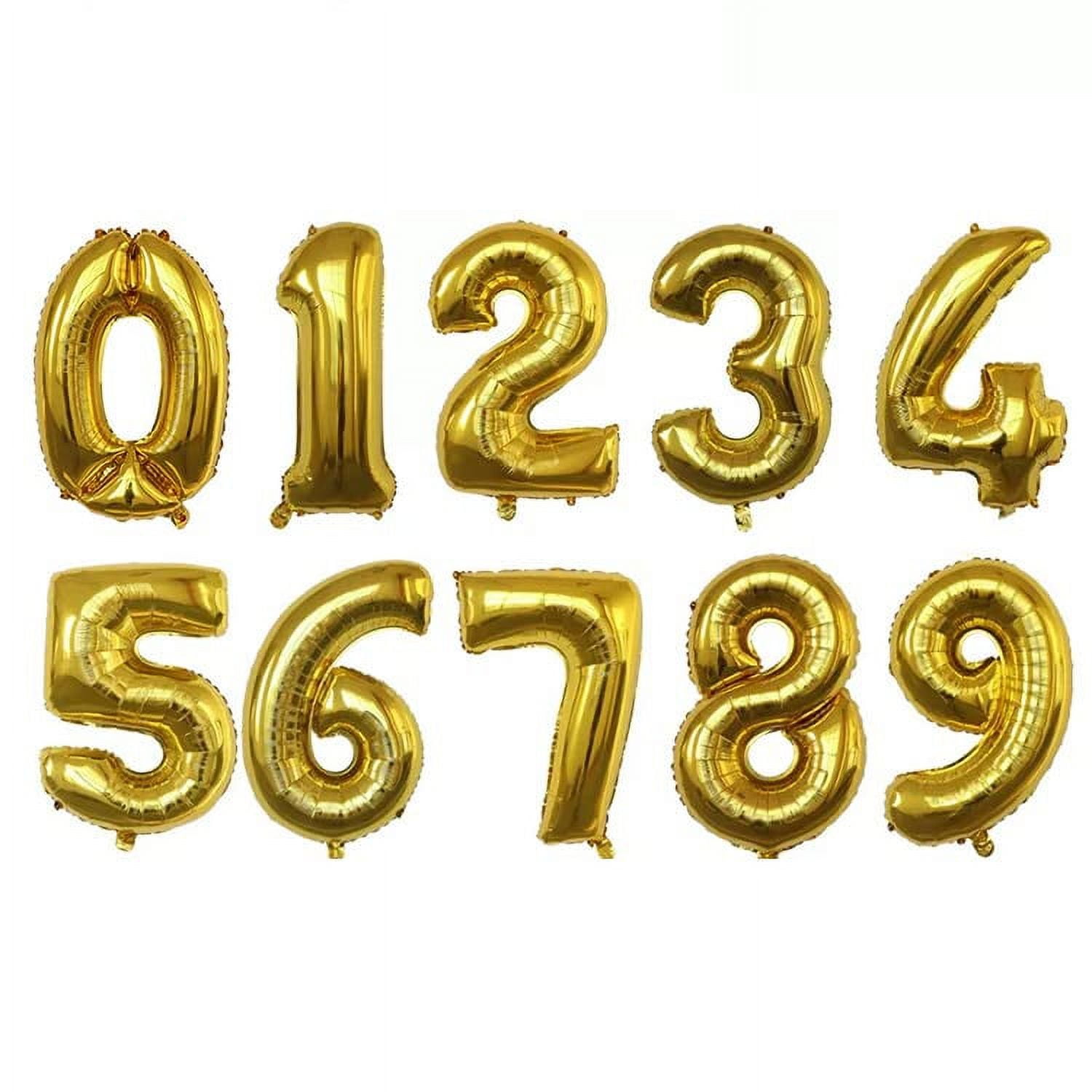 40 Inches Numbers 0-9 Gold Foil Mylar Big Balloon Birthday Party Décor ...