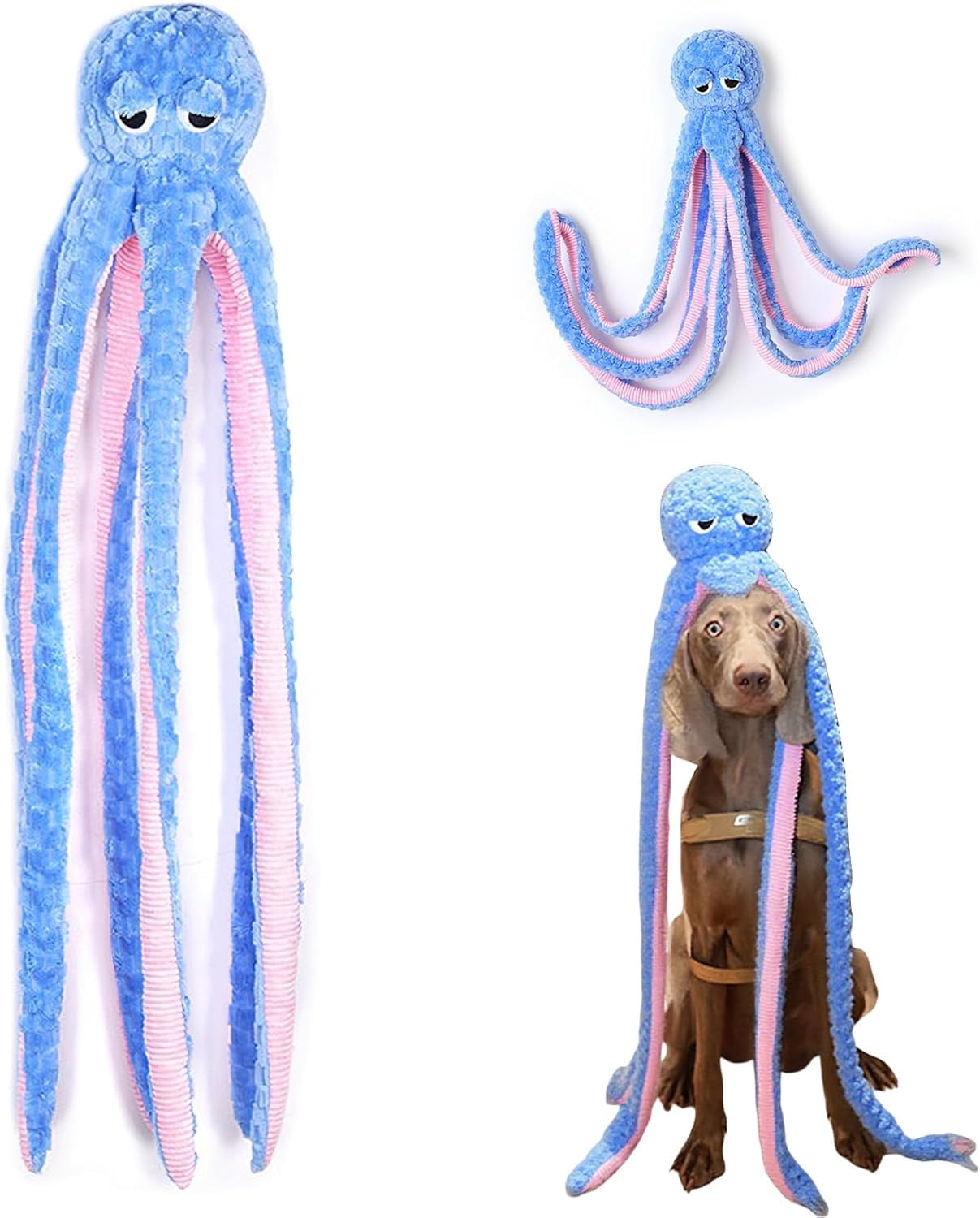 40 Inches Octopus Interactive Squeaky Dog Chew Toys, Dog Toys for ...