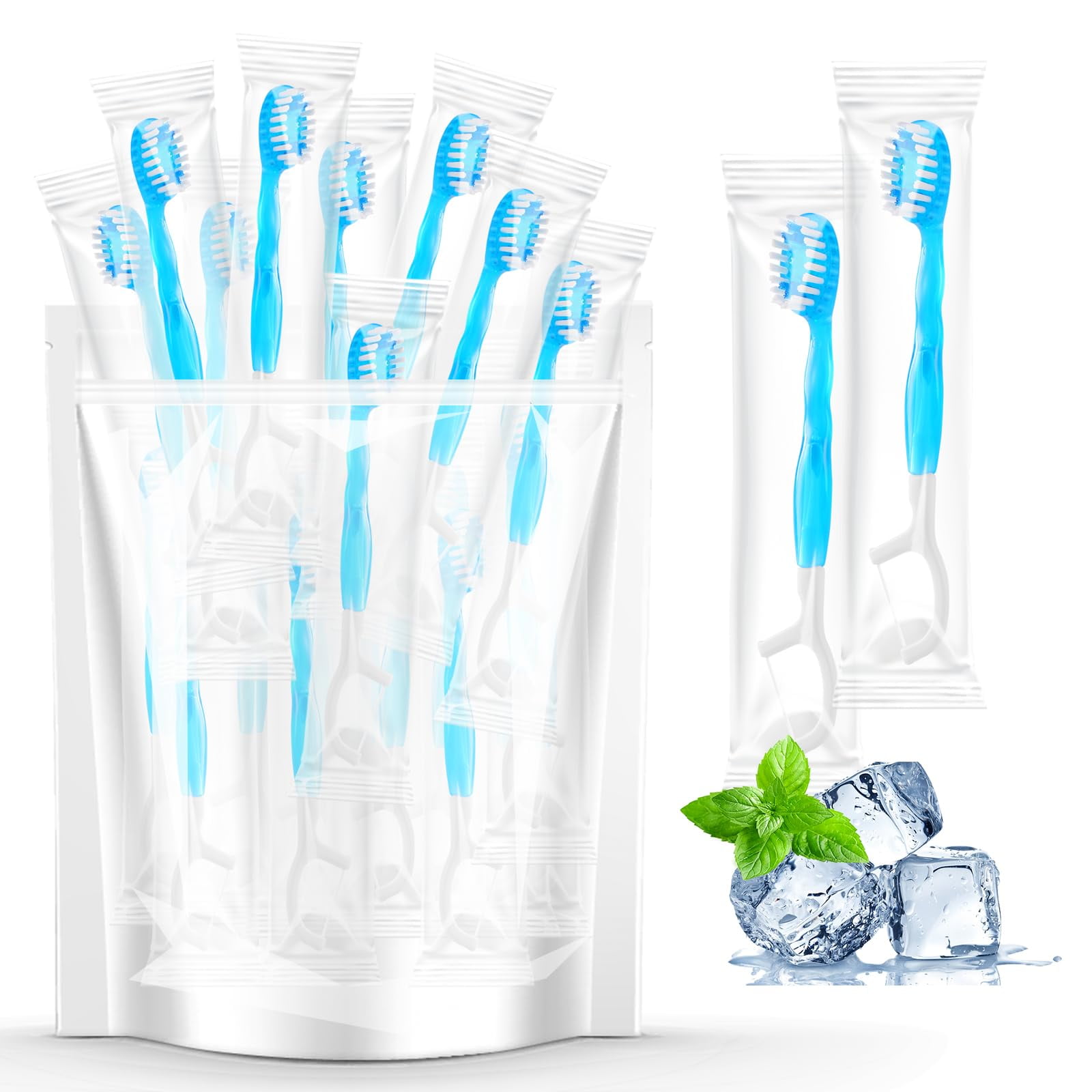40 Individually Packaged Disposable Travel toothbrushes with Toothpaste ...