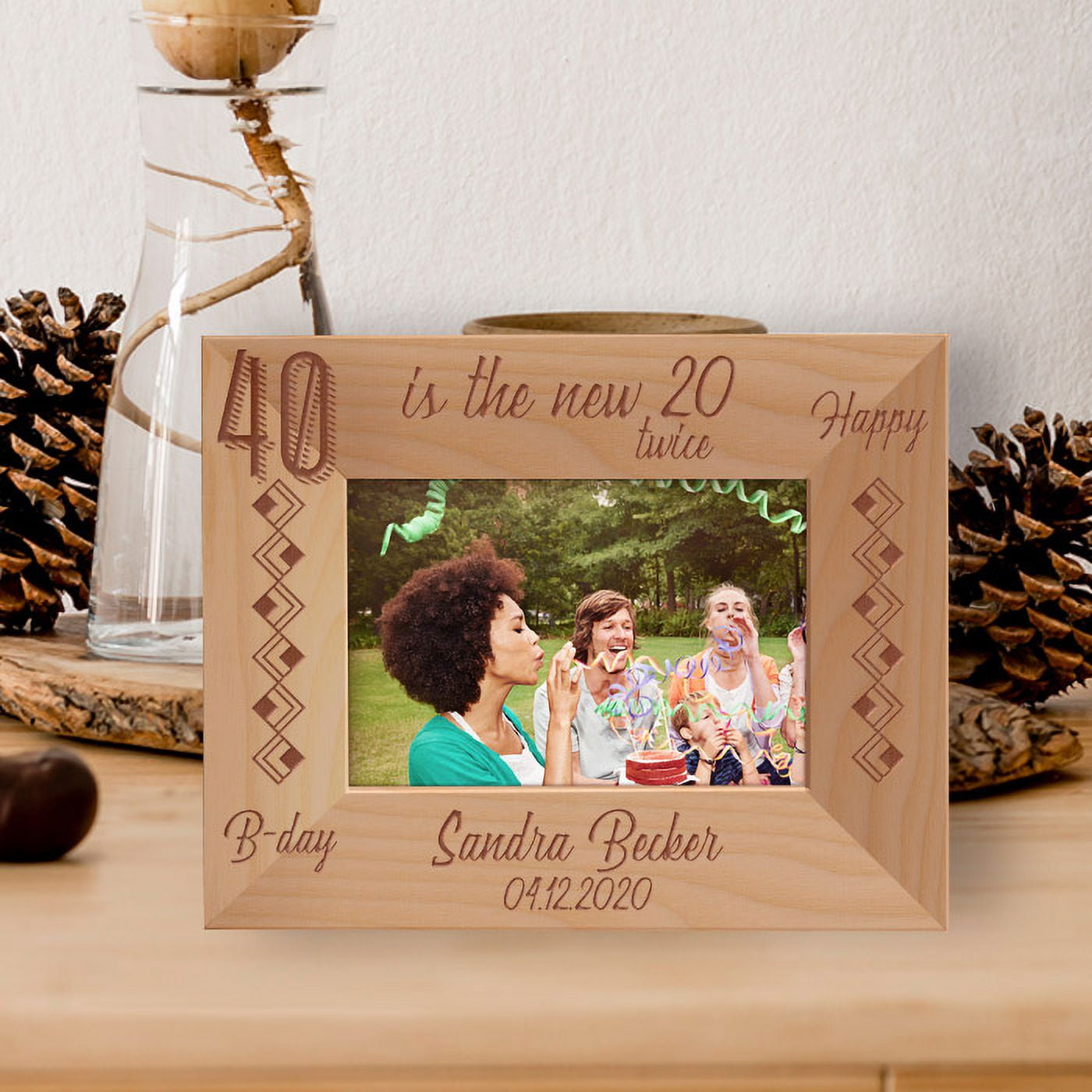 40 Is The New 20 Twice Personalized Wooden Frame-5" x 3 1/2" Brown ...